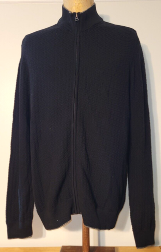 Robert Graham Mens Full-Zip Cotton Sweater Black Large | eBay