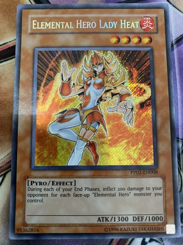Yu-Gi-Oh! 遊戯王! Elemental Hero Lady Heat PP02-EN008 Secret Rare LP/MP ...