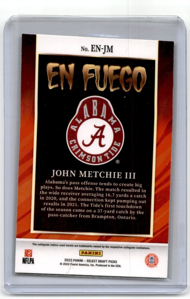 2022 Panini Select Draft Picks John Metchie III Alabama Crimson Tide # ...