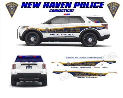 1/43 Scale New Haven Connecticut PD Waterslide Decals For Motormax 2022 ...