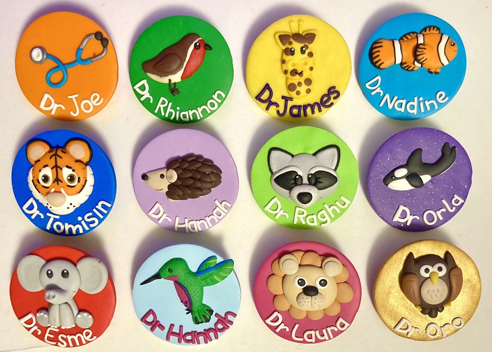 Personalised Name Badges - custom handmade Fimo Polymer clay ~** | eBay UK
