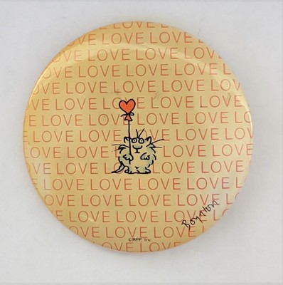 Vintage RRP & Sandra Boynton Cat w/Red Heart Balloon Love 2" Pin ...