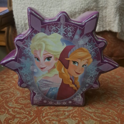 Disney's Frozen Coin Bank Anna & Elsa And Olaf Porcelain With Stopper ...
