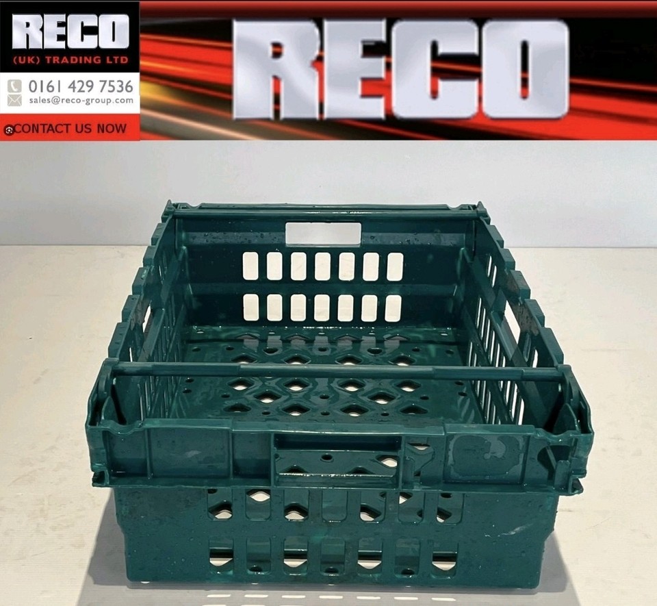 *SPECIAL OFFER* 20 X GREEN USED BALE ARM TRAY STACKING CRATE 60-40-20CM ...