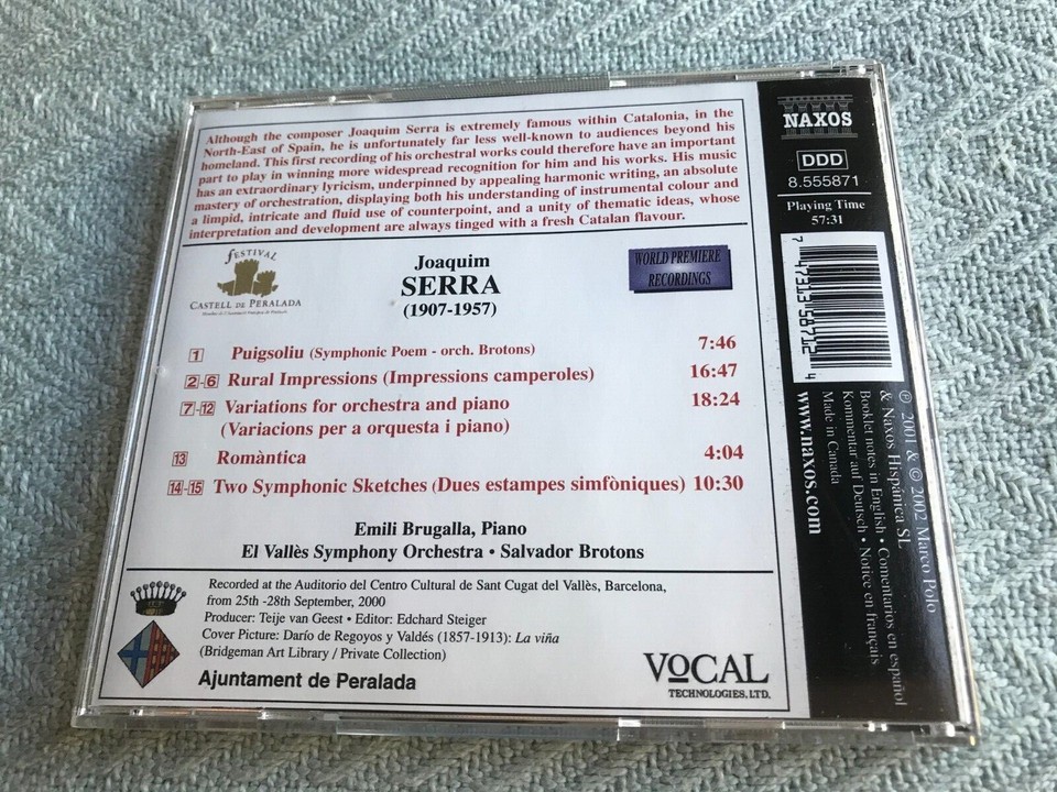 SPANISH CLASSICS- SERRA: Orchestral Works by Brugalla / Brotons (CD ...
