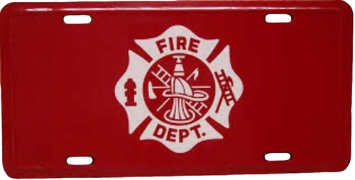 Fire Dept License Plate Department Red 6"x12" License Plate Tag Made in ...