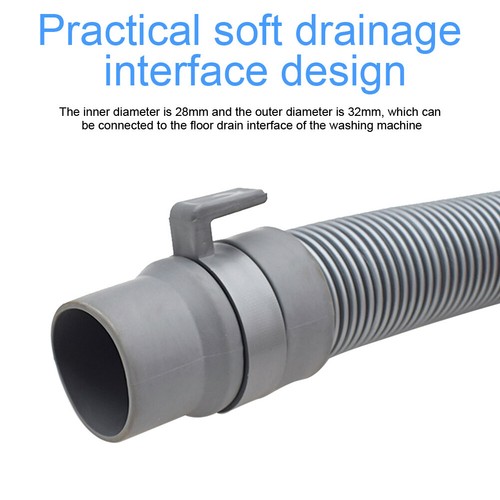 Universal Extension Washing Machine Waste Pipe Soft Drain Hose Sewer 30 ...
