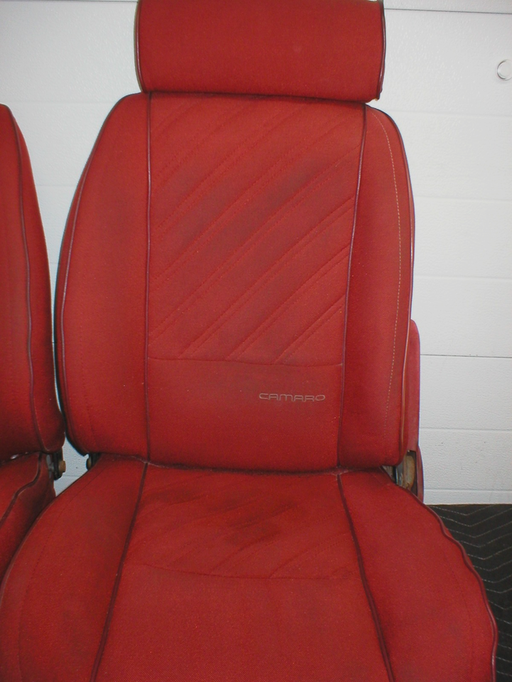 1982-92 Camaro Firebird CARMINE RED CLOTH FRONT & REAR SEATS FULL SET ...