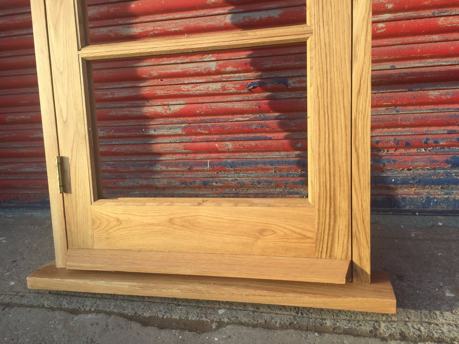 Solid Oak Single Door with Side Opening Window! Horizontal glazing bars ...