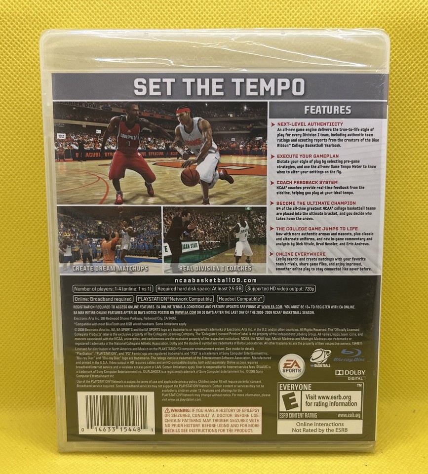 NCAA Basketball 09 (Sony PlayStation 3, 2008, PS3 w/ Manual, College ...