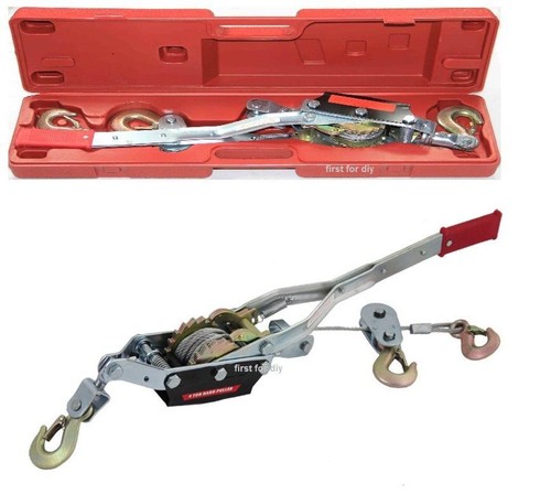 4 TON PULLER HAND WINCH 3 HOOK CABLE TURFER FOR CARAVAN BOAT TRAILER ...
