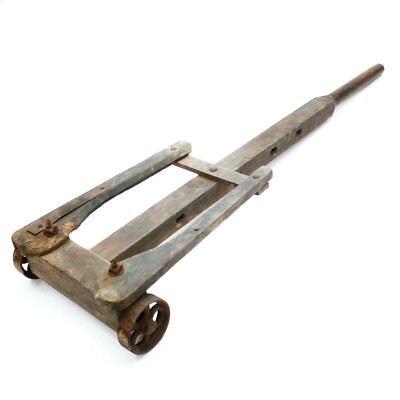 Vintage 50" Wood Hand Cart Truck Dollie Handcart Wooden Dolly ...