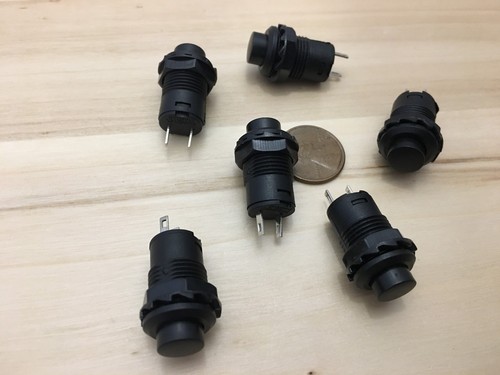 6 Pieces Black Latching 12mm push button Switch round button 12v on off ...