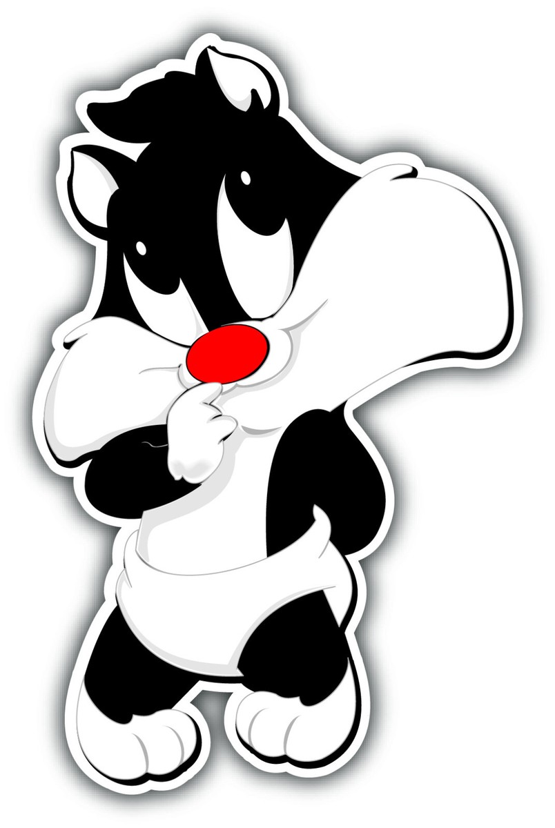 Baby Tweety Bird Black And White