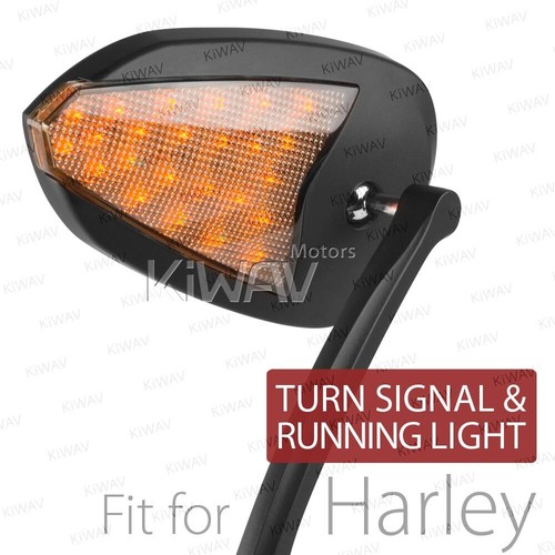 Flash LED Mirrors Black Running Light Indicator For Harley CVO Breakout ...