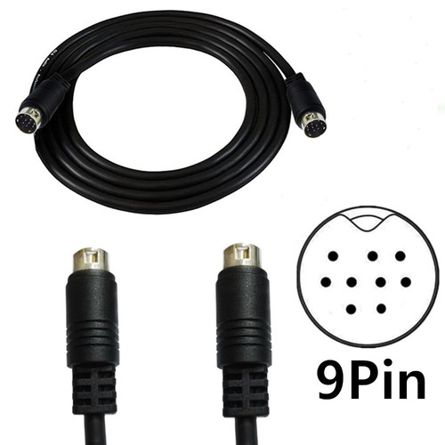 Mini Din 9PIN Male to Male Cable Cord Adapter Extender S-Video Audio ...