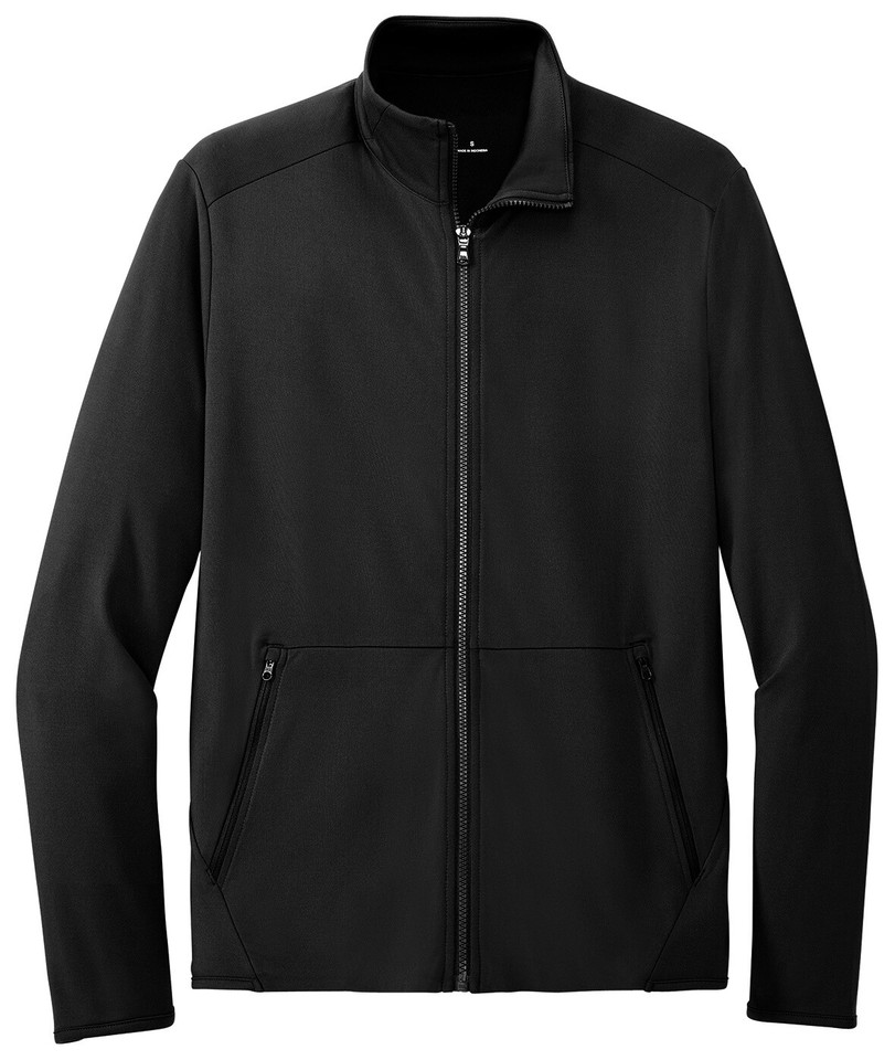 MEN'S BRUSHED BACK LIGHTWEIGHT STRETCH FLEECE JACKET, WICKING, POCKETS ...