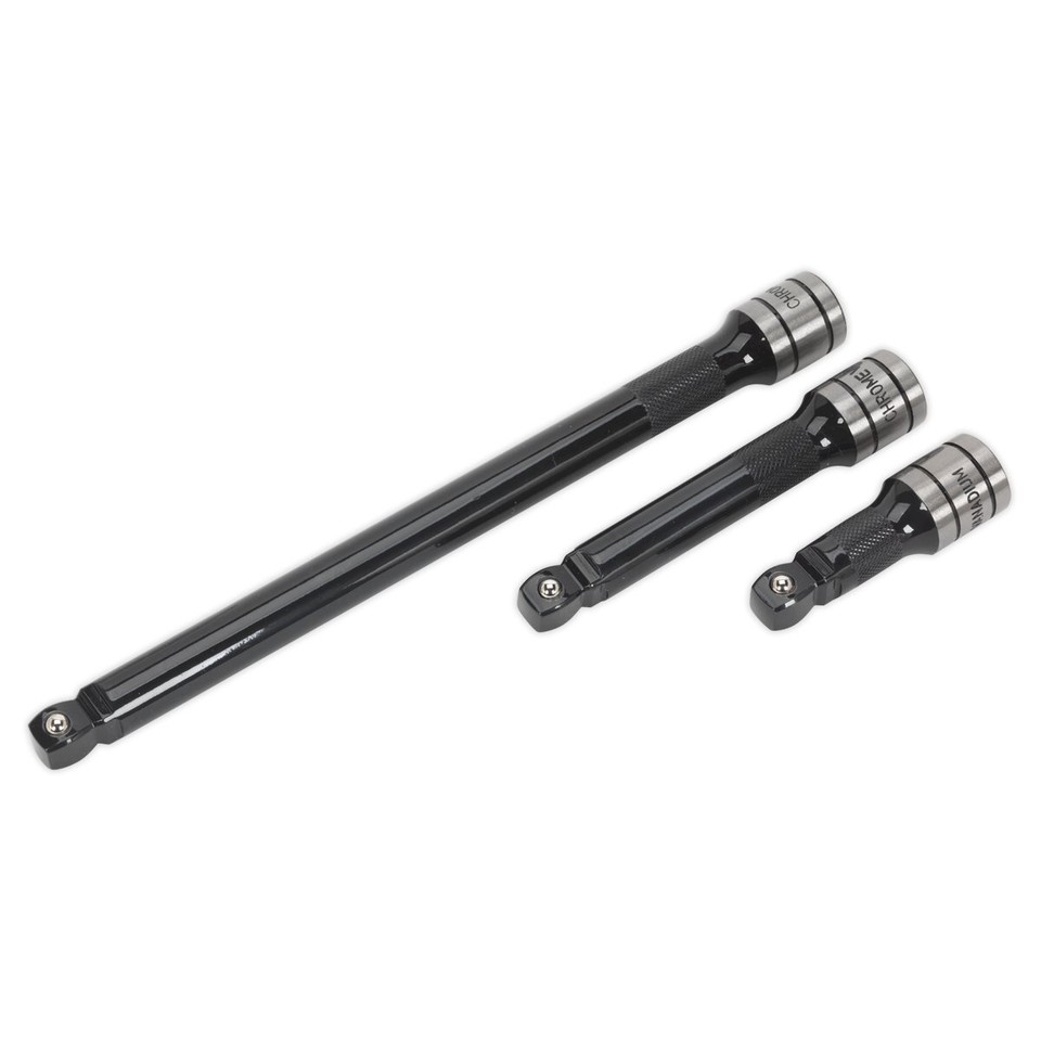 Sealey AK7692 Wobble/Rigid Extension Bar Set 3pc 1/2"Sq Drive Black ...