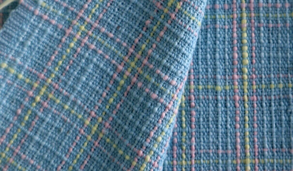 1 yd Baby Nursery Decor Coverlet? Sew Textured Fabric Pastels Blue Pink ...