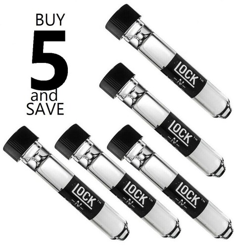 LOT OF 5 'Lock N Load' Glass Chillum Tobacco Taster Pipes w/Cap 9mm x 3 ...