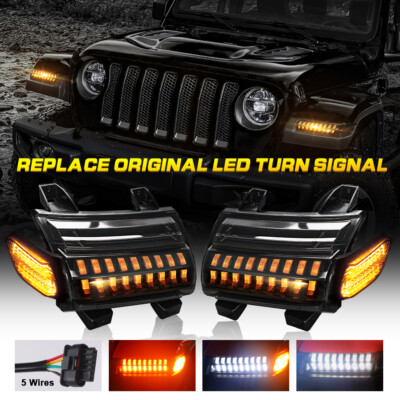 New LED Fender Turn Signal Light for Jeep JL JT Replace Original LED ...