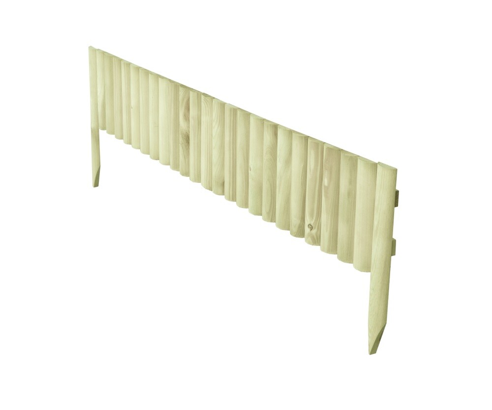 Wooden Log Picket Fence Panels Garden Wood Lawn Border Flower Edging ...