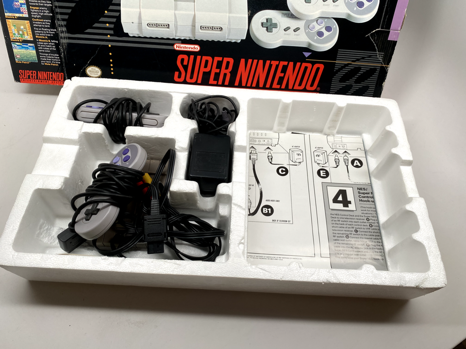 Super NES Super Set Super Nintendo SNES Console w Original Box - Tested ...