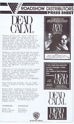 DEAD CLAM Original Australian Movie Press Sheet Nicole Kidman Sam Neill ...
