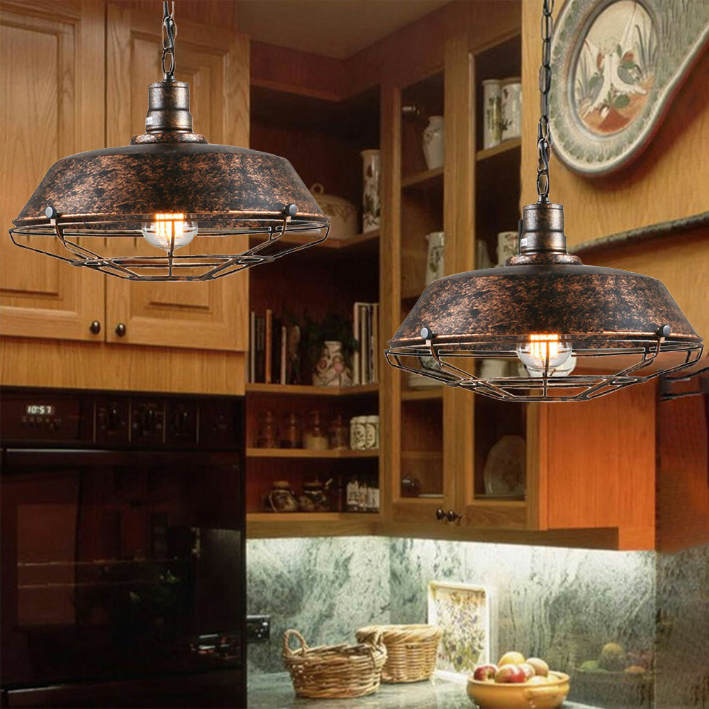 Rustic Vintage Industrial Ceiling Light Restaurant Pendant Fixture Lamp ...