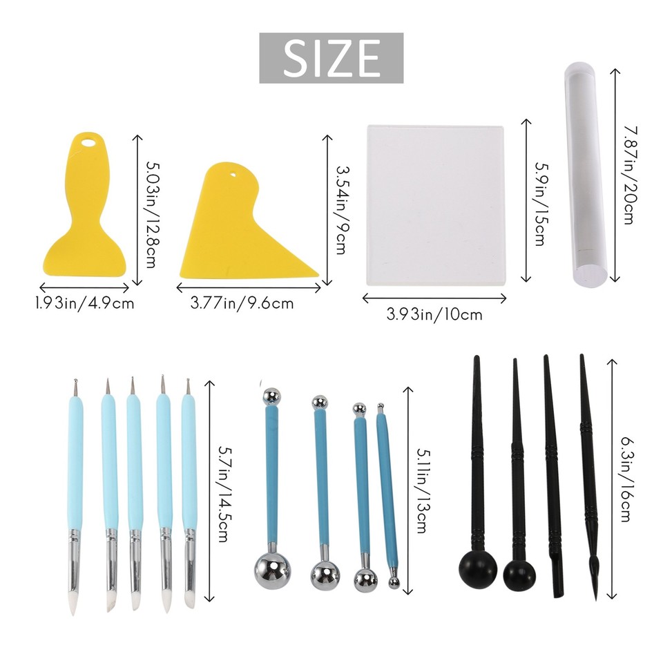 58Pcs Polymer Clay Tools Modelling Tool Set Sculpting Tool Kit for DIY ...