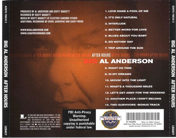 Al Anderson - After Hours (CD, Album) (Very Good Plus (VG+ ...