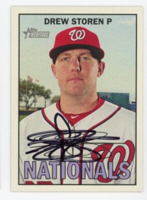 SIGNED BASEBALL CARD AUTO TOPPS 2016 HERITAGE DREW STOREN WASHINGTON ...