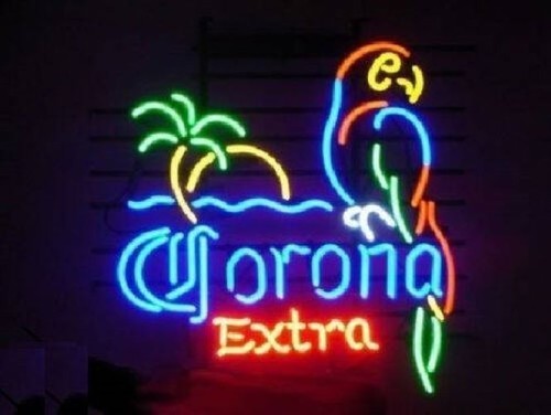 Corona Extra Beer Parrot Palm Tree Bird 17"x14" Neon Lamp Light Sign ...