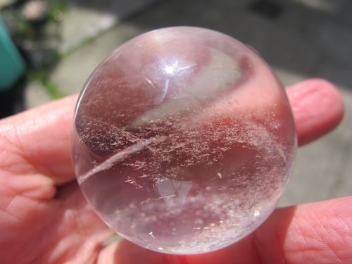 Crystal Ball Quartz Clear Polished Scrying Rock Natural Sphere Rainbows ...