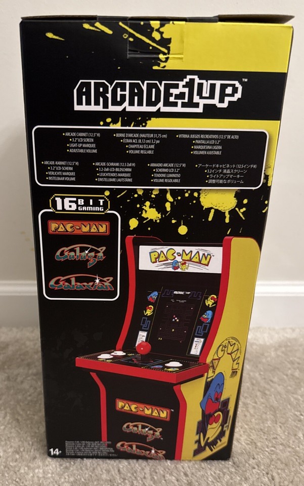Arcade1Up Pac-Man 16 Bit Gaming Collector Cade FootTall 3” Inch Screen ...