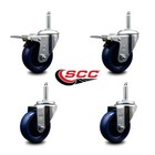 3.5 Inch Solid Poly Swivel 5/8 Inch Threaded Stem Caster Set 2 Total ...