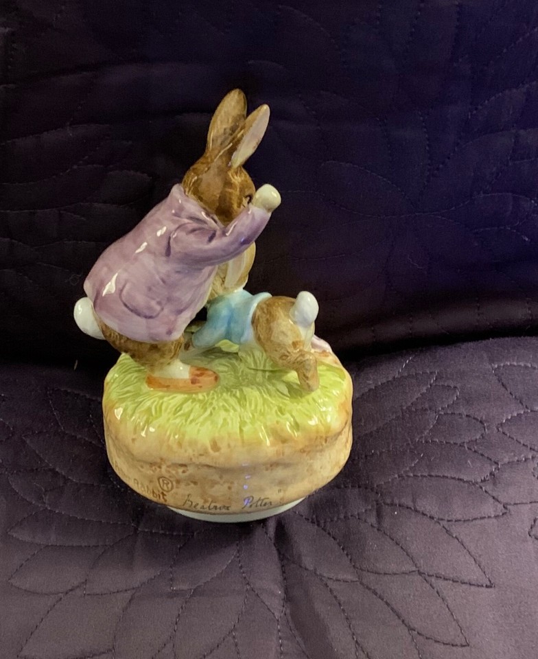 SCHMID PETER RABBIT MUSIC BOX BENJAMIN BUNNY C.1986 BEATRIX POTTER ...