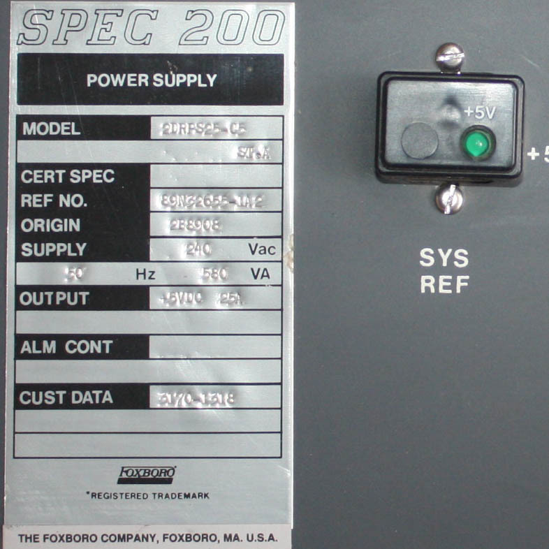 Foxboro Power supply SPEC 200 Model 2DRPS25-C5 ST.A 240Vac | eBay Australia