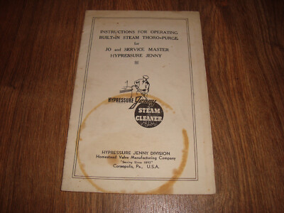 Hypressure Jenny Steam Cleaner Instructions For Operating Built-In ...