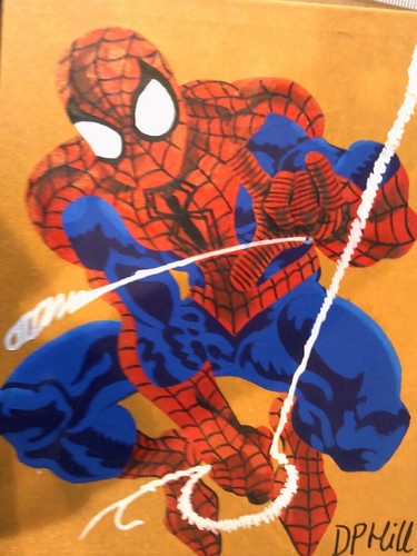 Spider-Man hand painted acrylic on 16"x20" canvas | eBay UK