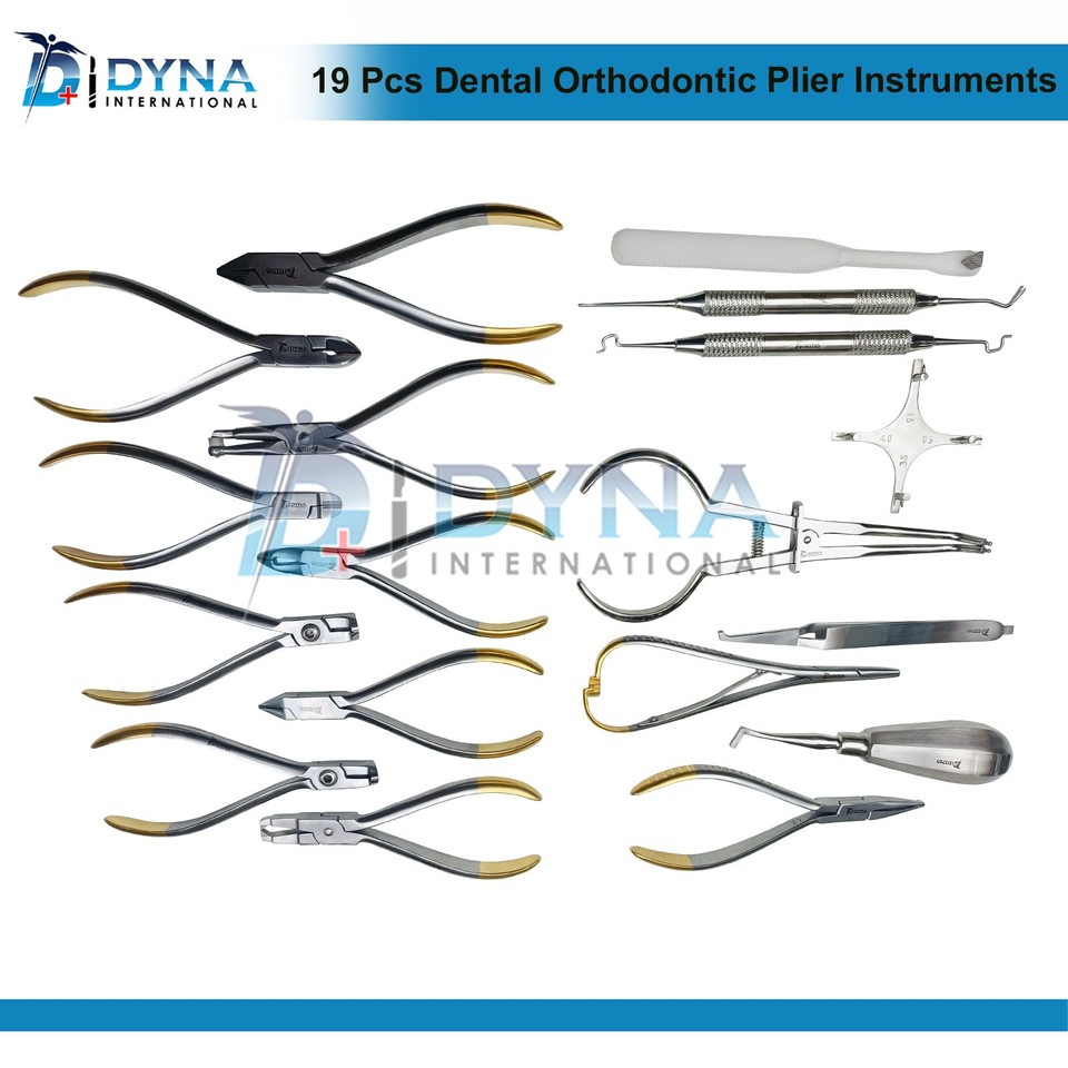 19 Pcs Dental Orthodontic Plier Instruments Orthodontic Basic Student ...
