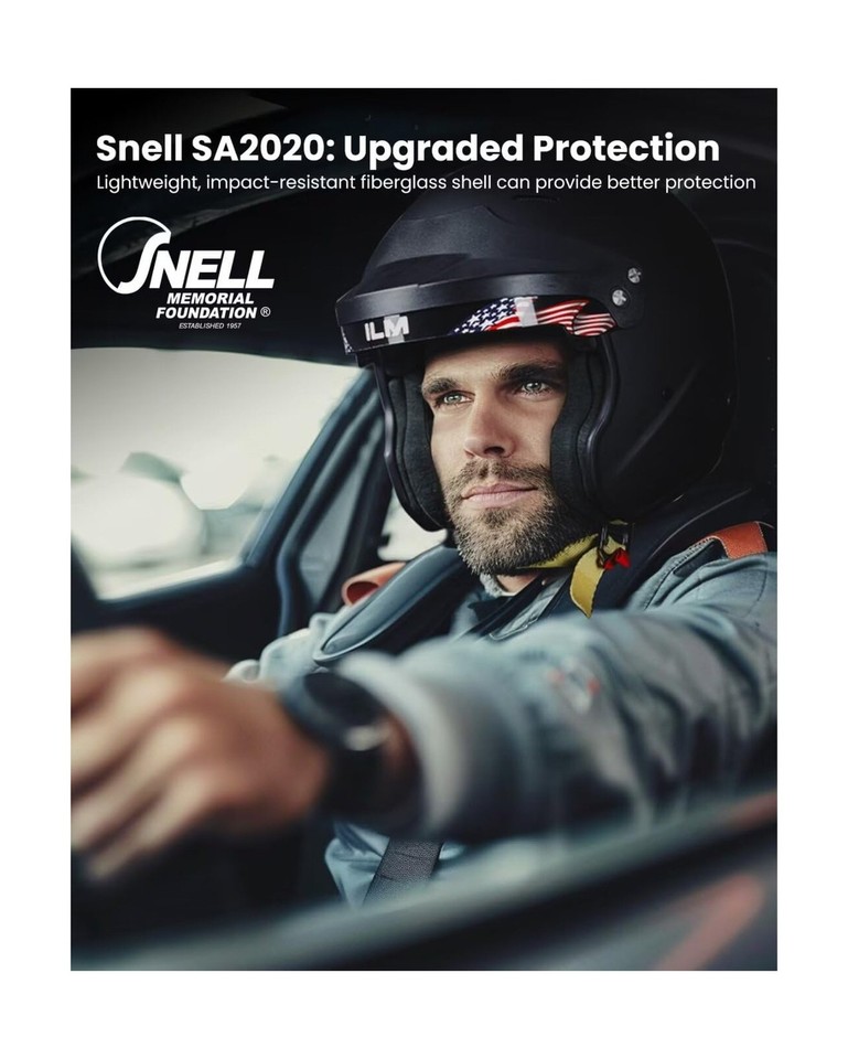 ILM Snell SA2020 Open Face Auto Racing Helmets for Men and Women Model ...