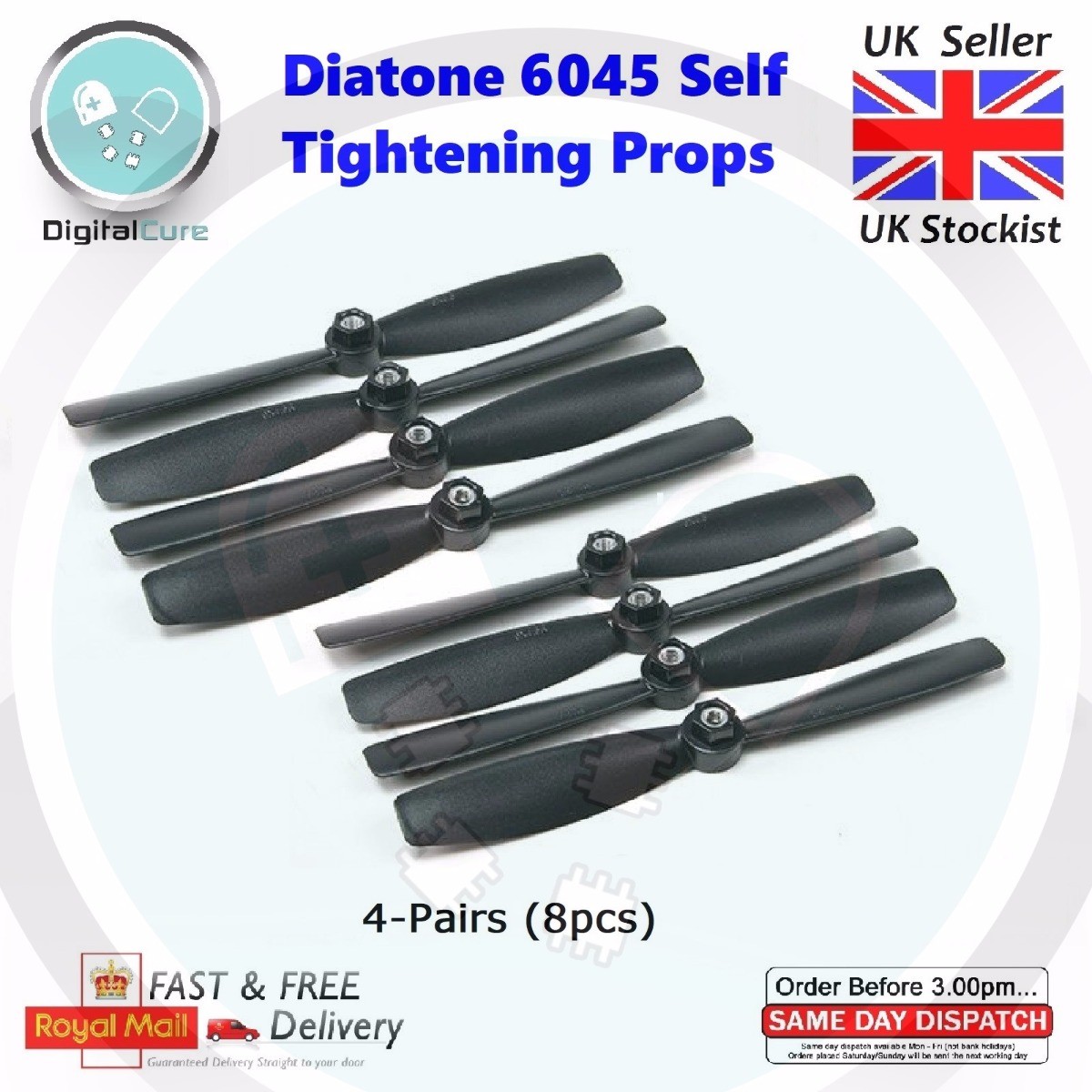 4-Pairs Diatone Self Tighten Bull Nose 2-Blade 6" 6045 Propellers Props ...