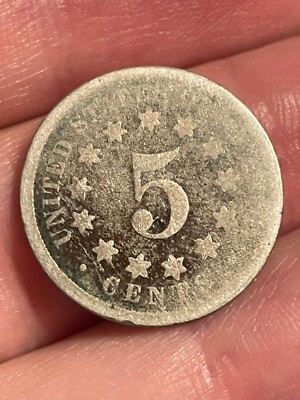 1867 Shield Nickel 5 Cent Piece- No Rays, Without Rays- Good Reverse ...