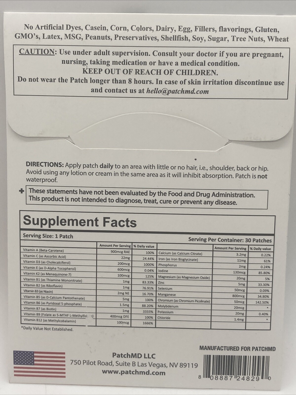 PatchMD Multivitamin Plus Topical Patch - 30 Days Supply for sale online | eBay