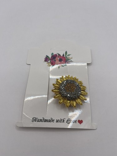Handmade Gold Metal Daffodil Flower Floral Brooch Sparkly | eBay