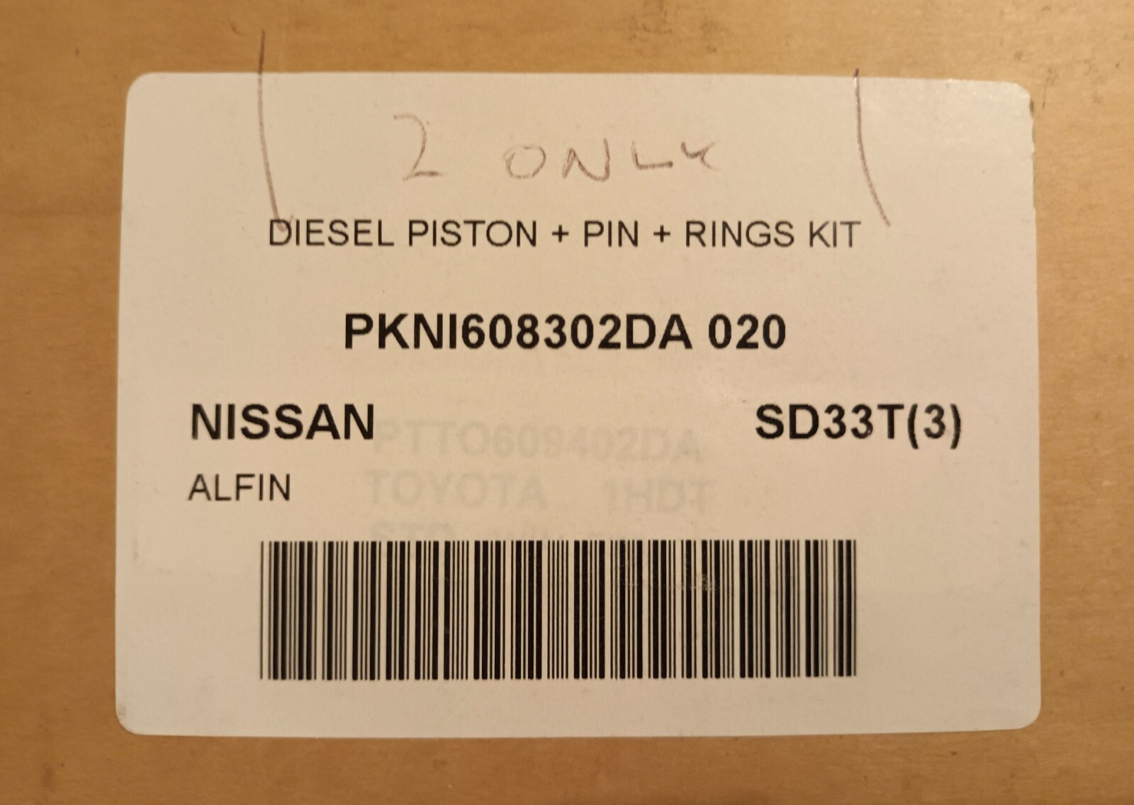 Qty:1 Arco Piston +020 NOS Fits Nissan Patrol, YF03 Forklift, IH Scout ...