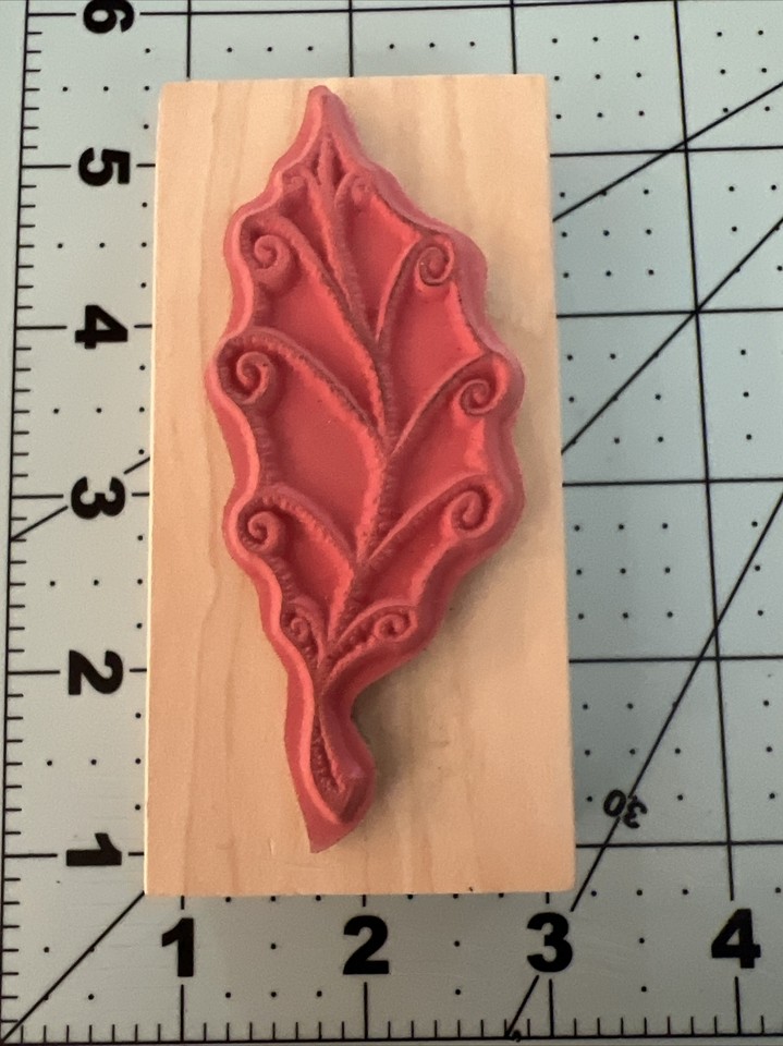 Outlines Rubber Stamp Swirly Leaf D102 Medium Fall, leaves Retired Tree ...