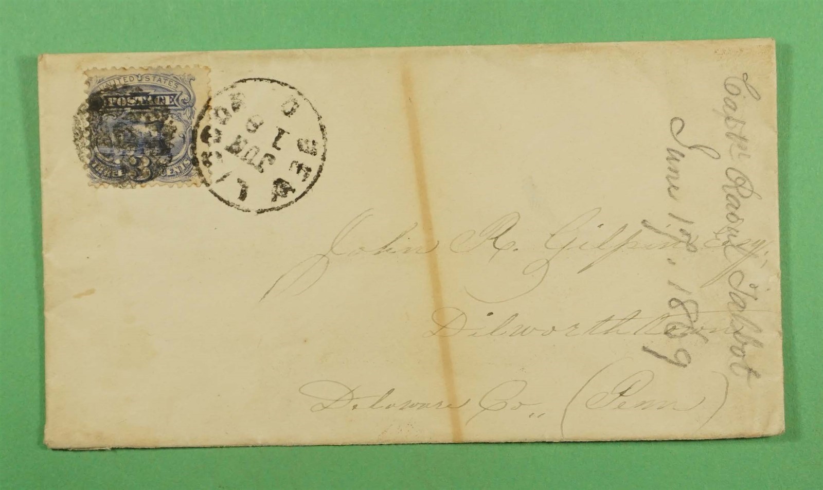DR WHO 1869 #114 DPO NEW LISBON OH 1813-1894 FANCY CANCEL NEGATIVE ...