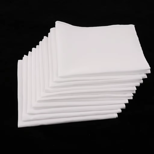 10Pcs Cotton Pocket Square White Solid Handkerchief Blank Chest Towel ...